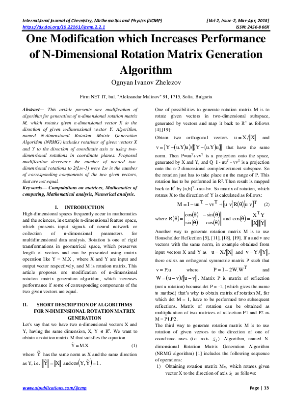 (PDF) One Modification which Increases Performance of N-Dimensional Rotation Matrix Generation ...