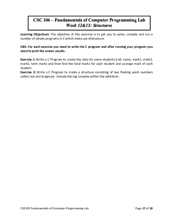 Pdf C Programming Task Hamza Liaqat