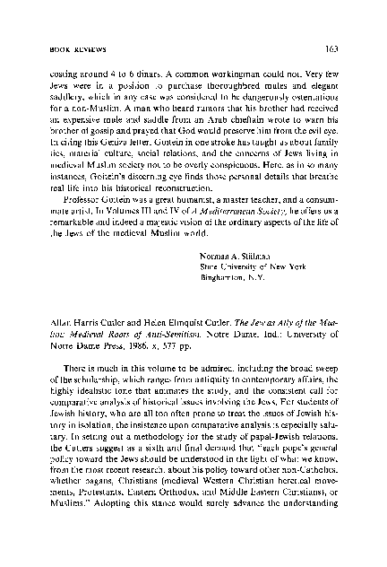 (PDF) Robert Chazan, “Review of ‘The Jew as Ally of the Muslim ...
