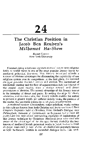 (PDF) Robert Chazan, “The Christian Position in Jacob ben Reuben’s ...