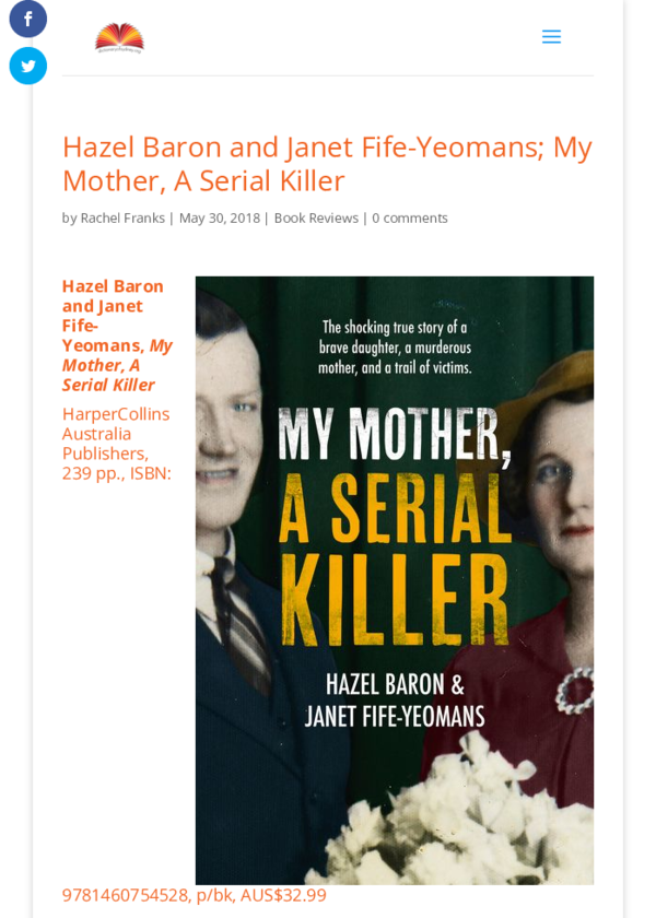 (PDF) Book Review: My Mother, A Serial Killer, written by Hazel Baron ...