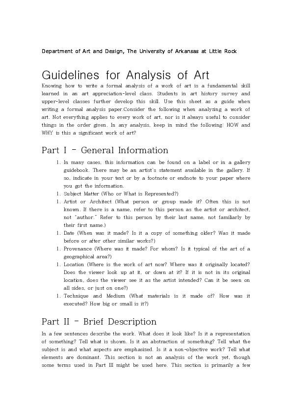 (PDF) Guidelines for Analysis of Art