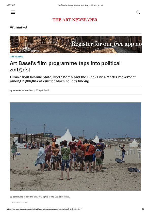 (PDF) Art Basel Art Newspaper Interview 2017 | Maxa Zoller - Academia.edu