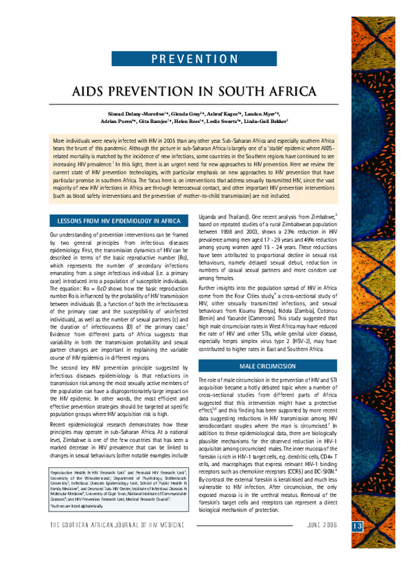 (PDF) AIDS prevention in South Africa