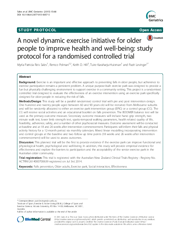 (PDF) A novel dynamic exercise initiative for older people to improve ...