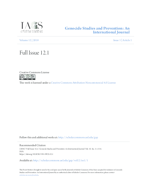 (PDF) Genocide Studies and Prevention: An International Journal Full ...