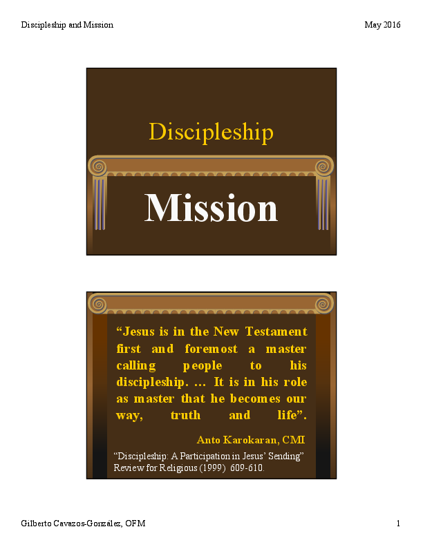 (PDF) Discipleship and Mission