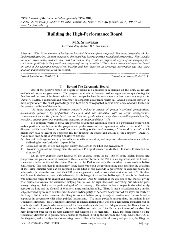 (PDF) Building the High-Performance Board