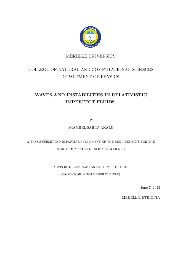 (PDF) COLLEGE OF NATURAL AND COMPUTATIONAL SCIENCES DEPARTMENT OF ...