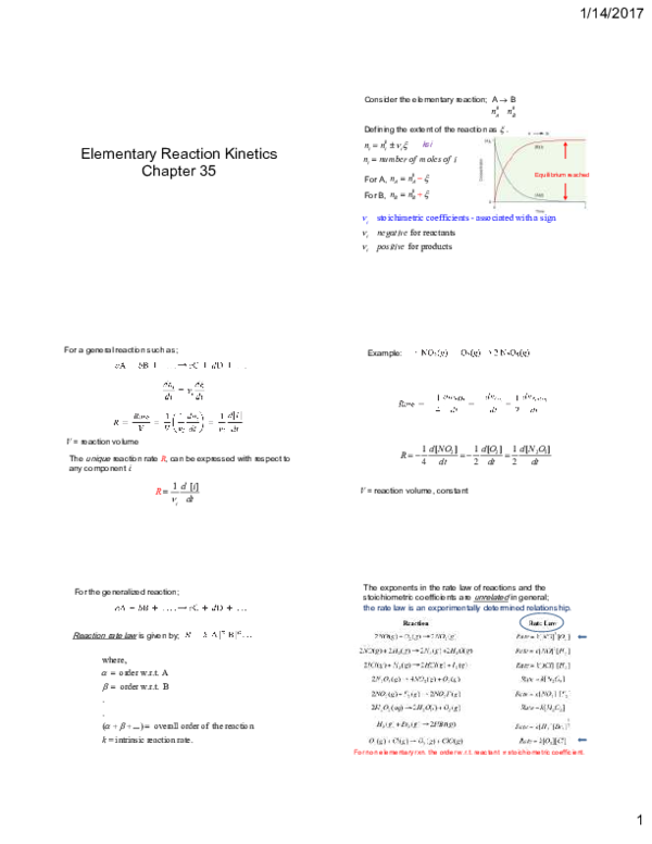 (PDF) Elementary Reaction Kinetics Chapter 35 Consider the elementary ...