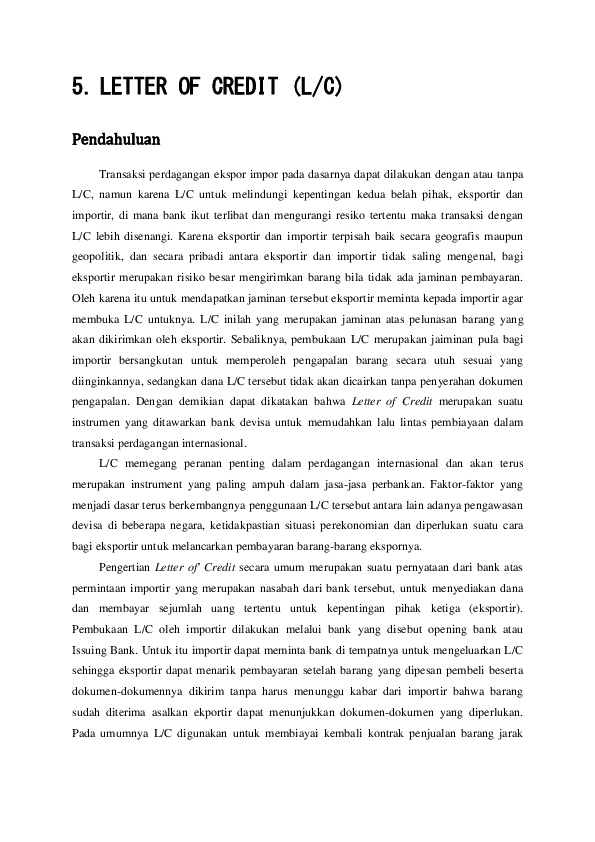 (DOC) 5. LETTER OF CREDIT (L/C