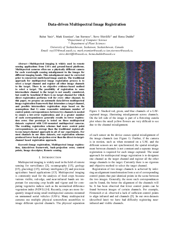 (PDF) Data-driven Multispectral Image Registration