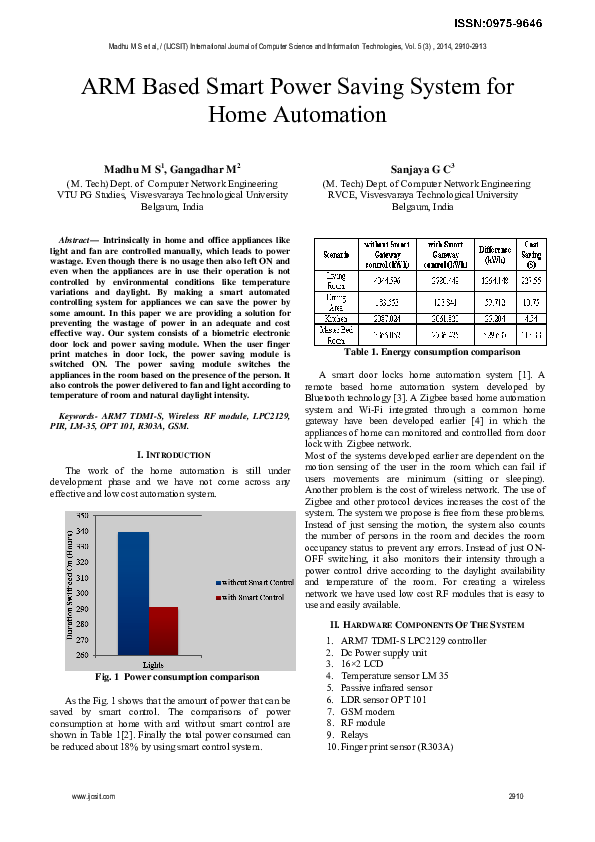 (PDF) ARM Based Smart Power Saving System for Home Automation