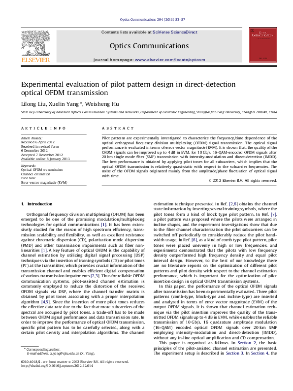 Pdf Experimental Evaluation Of Pilot Pattern Design In Direct