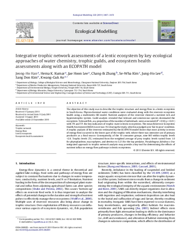 (PDF) Integrative trophic network assessments of a lentic ecosystem by ...