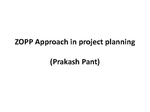 (PPT) ZOPP Approach in project planning 1