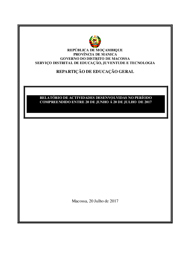 (DOC) REPÚBLICA DE MOÇAMBIQUE PROVÍNCIA DE MANICA GOVERNO DO DISTRITO ...