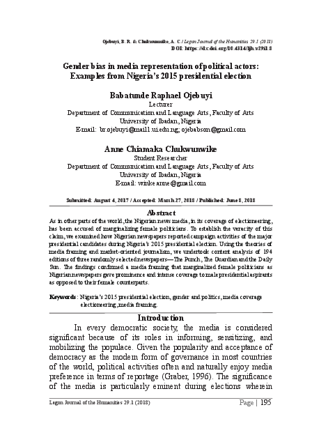 (PDF) Gender bias in media representation of political actors: Examples ...