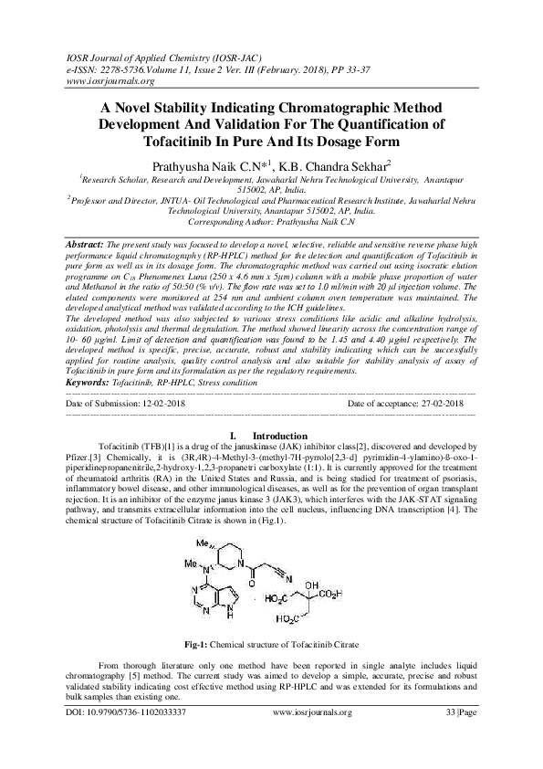 (PDF) A Novel Stability Indicating Chromatographic Method Development And Validation For The ...