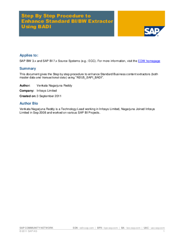 Pdf Sap Community Network Step By Step Procedure To Enhance Standard
