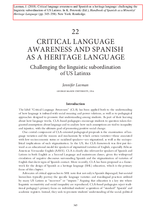 (PDF) Charting the past, present, and future of Spanish heritage ...
