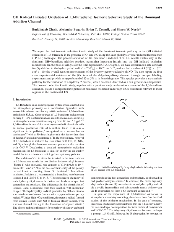 (PDF) OH Radical Initiated Oxidation of 1,3-Butadiene: Isomeric ...