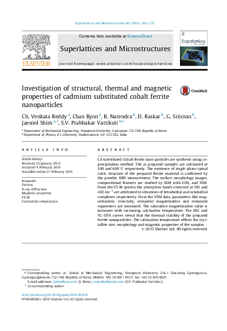 (PDF) Investigation of structural, thermal and magnetic properties of cadmium substituted cobalt ...