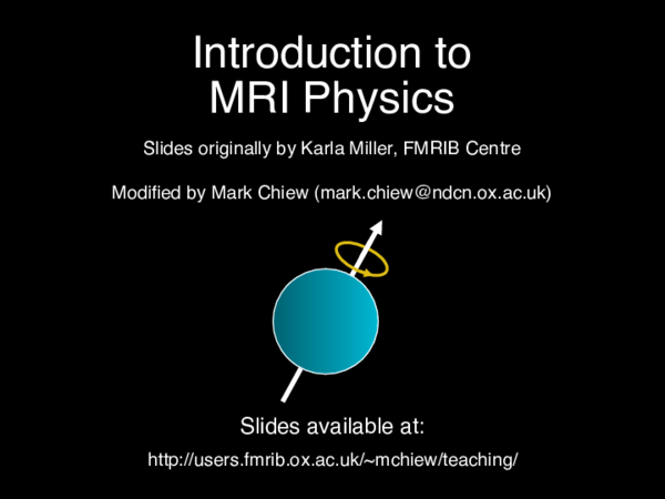 (PDF) Introduction to MRI Physics