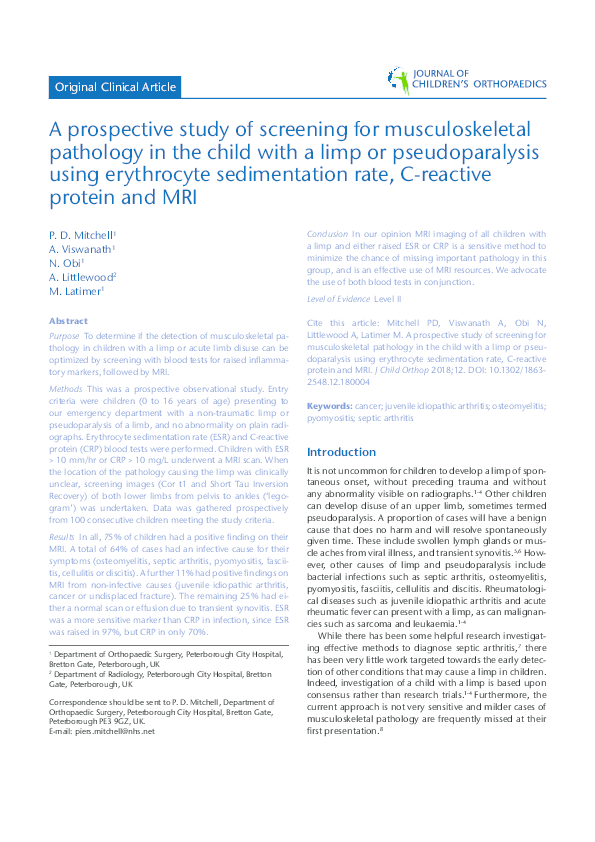 (PDF) Arthroscopic view of transient synovitis of the hip joint: a case ...