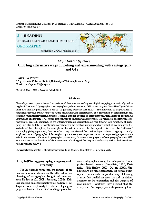 (PDF) Maps In/Out of Place, Journal of Research and Didactics in ...