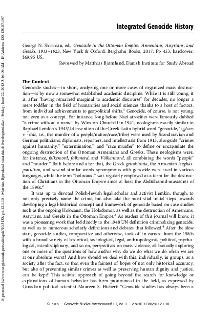 (PDF) Integrated Genocide History