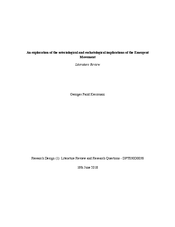 (PDF) An exploration of the soteriological and eschatological ...
