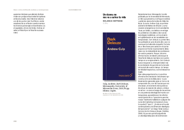 (PDF) "Un rizoma no nos va a salvar la vida" - Reseña del libro Dark ...