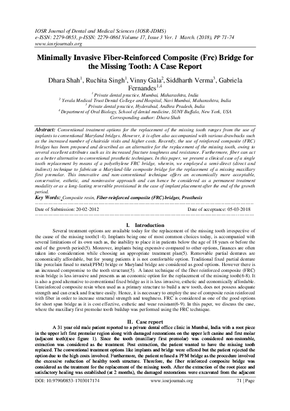 (PDF) Minimally Invasive Fiber-Reinforced Composite (Frc) Bridge for ...