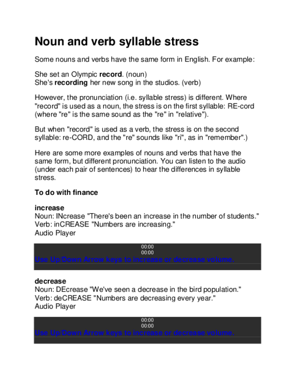 (DOC) Noun and verb syllable stress