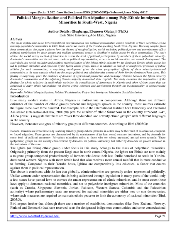 (PDF) Political Marginalization and Political Participation among Poly ...