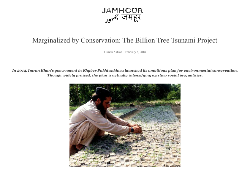 (PDF) Marginalized by Conservation: The Billion Tree Tsunami Project