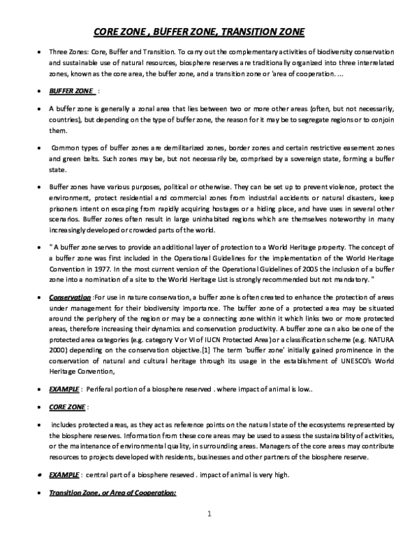 (PDF) CORE ZONE , BUFFER ZONE, TRANSITION ZONE