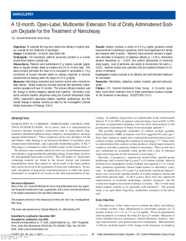 (PDF) A 12-month, Open-Label, Multicenter Extension Trial of Orally ...