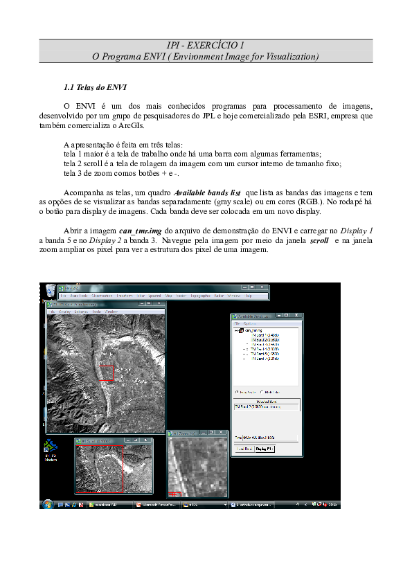 (DOC) IPI -EXERCÍCIO 1 O Programa ENVI ( Environment Image for ...
