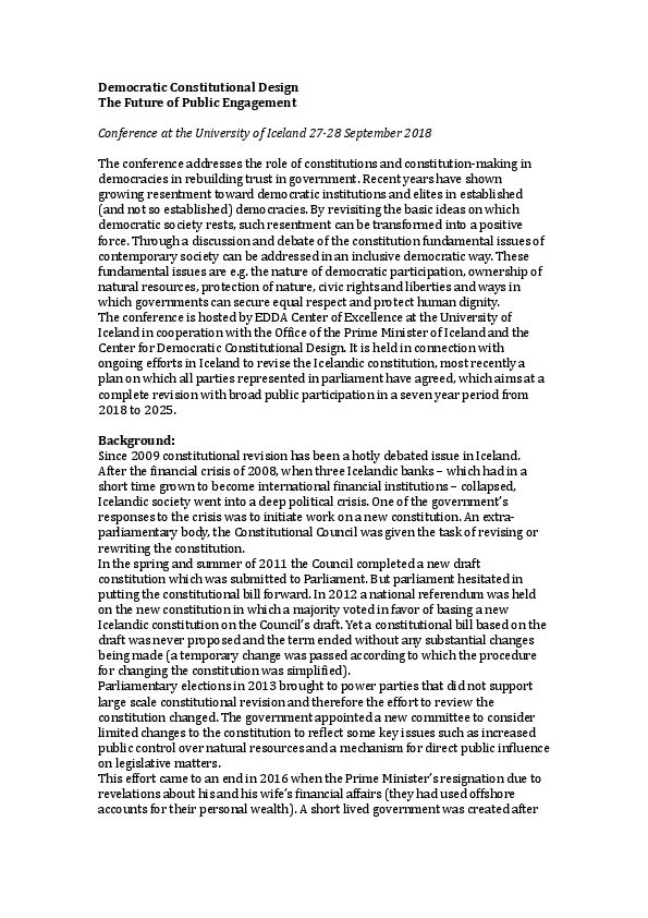 (DOC) Democratic Constitutional Design The Future of Public Engagement