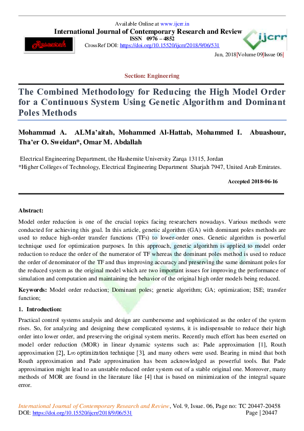 (PDF) International Journal of Contemporary Research and Review The Combined Methodology for ...