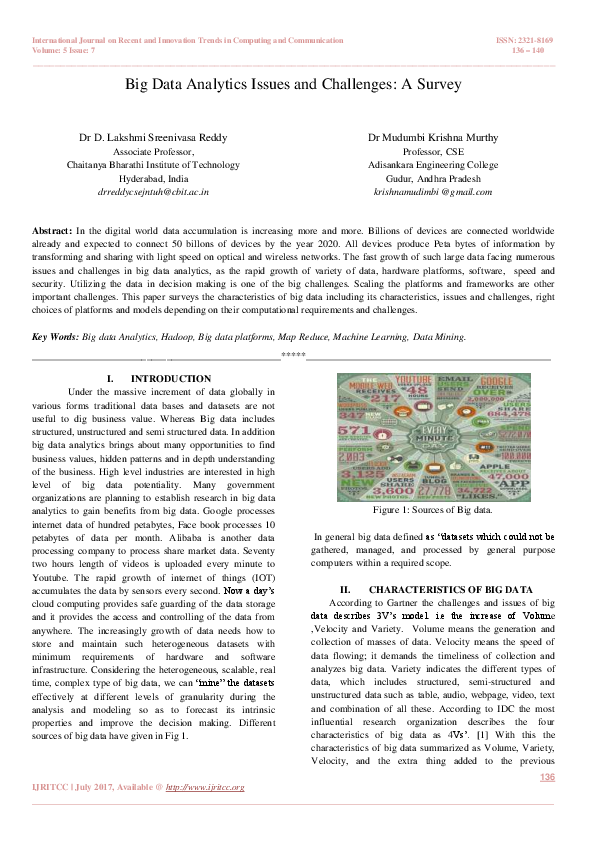 (PDF) Big Data Analytics Issues and Challenges: A Survey