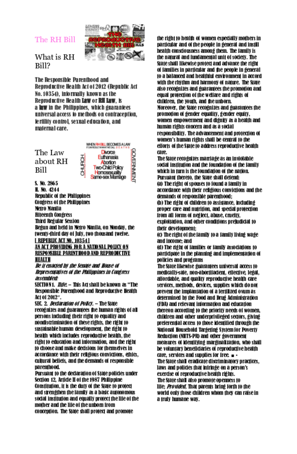 (DOC) The RH Bill | Noel Mercado - Academia.edu