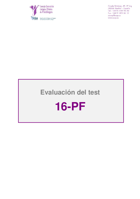 (PDF) 6-PF Explicacion de test para medir los cinco grandes