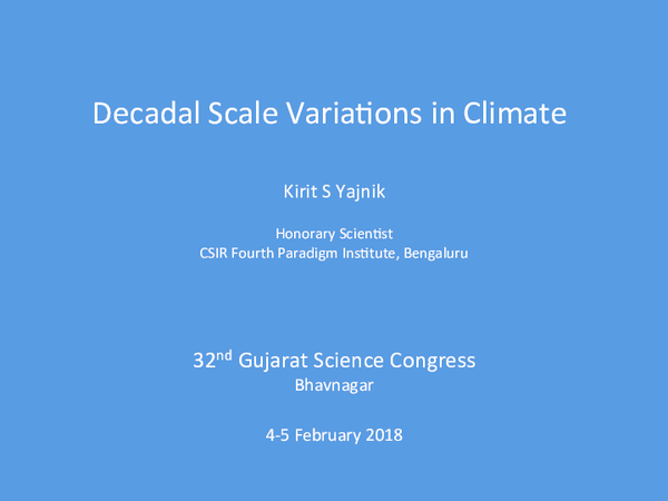 (PDF) Decadal Scale Variations in Climate