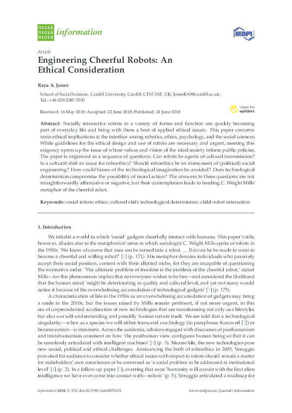 (PDF) Engineering Cheerful Robots: An Ethical Consideration