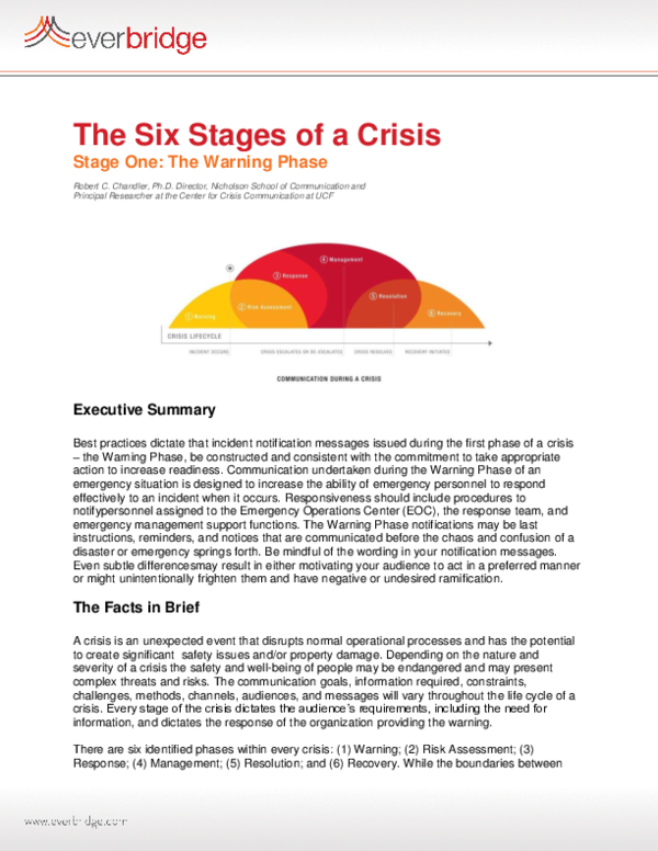 (PDF) The Six Stages of a Crisis Stage One: The Warning Phase