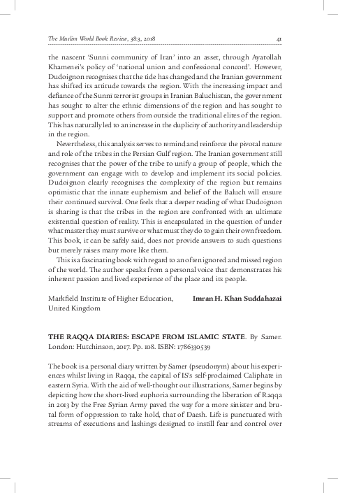 (PDF) The Raqqa Diaries: Escape from Islamic State