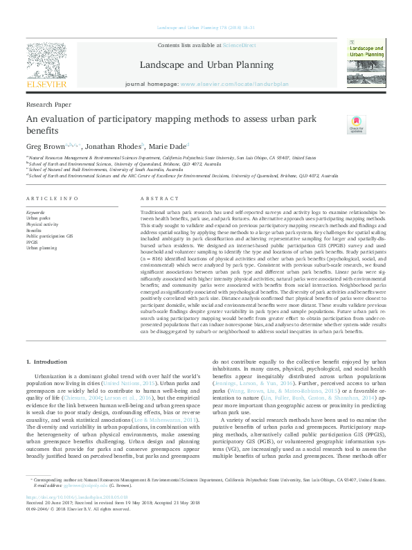 (PDF) Landscape and Urban Planning An evaluation of participatory ...